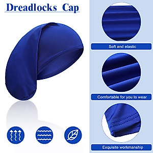 8 Pieces Unisex Dreadlock Cap Dreadlock Spandex Cap Long Hair Dreads Head Wrap Sleep Bonnet Full Cover for Men, 15 x 9 Inch (Assorted Color)