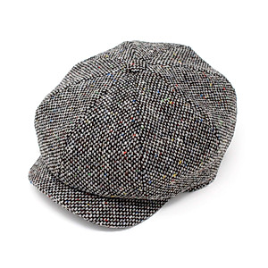 Hanna Hats Men's Donegal Tweed JP Cap Gray Salt & Pepper Medium