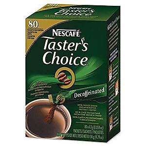 Nescafe Taster's Choice Instant Coffee, Decaffeinated, 80 Count Single Stick
