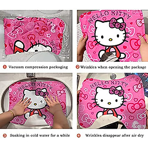 Cat Bathroom Accessories Cartoon Bathroom Decor Kitty Bathroom Set Include 1 Kitty Shower Curtains 1 Kawaii Bath Mat 1 O-Shaped lid Cover