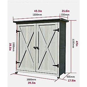 MUWIZ Outdoor Storage Shed, Storage Shed and Tool Shed Gardening Tools, Outdoor Storage Box, Garden Rainproof Box, Table Waterproof Sunscreen Farm Tools