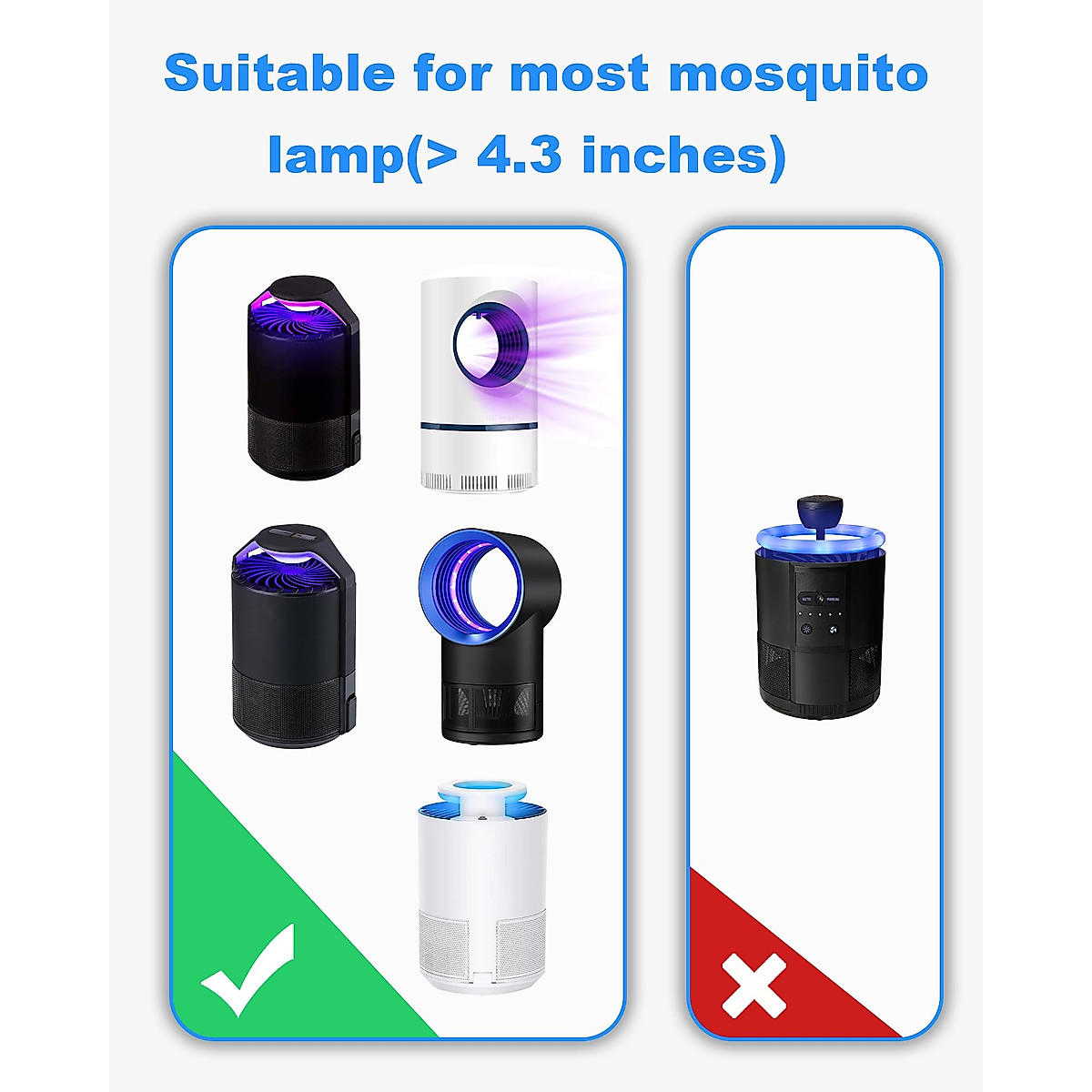 50 Pcs 4.3" Refill Glue Boards Compatible with Katchy, Fenun, Dunaga, and Fvoai Zap H3 M3 Pro, Replacement Sticky Pads for Indoor Insect Fly Mosquito Trap Bug Catcher Catchy Zapper