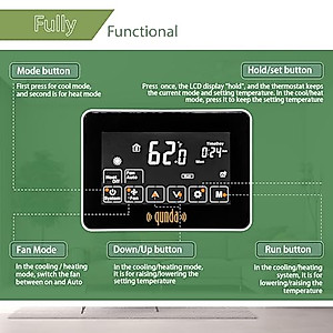 Universal Thermostat WiFi Touch-Screen Programmable, 7 Single Day, 7 Inch Screen, 24V Hardwire, Air Conditioner Remote ControI Mobile Phone Control, Android and iOS Compatible and HVAC System