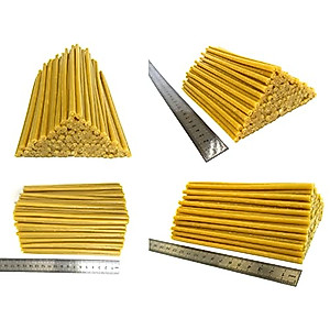 Natural Pure Beeswax Candles Organic Honey Eco Candles in Gift Box (Natural Cotton Wicks, Dripless, Smokeless, Not Taper, Not Ear Candles) (Yellow, 6.3 Inches (16 cm) 120pcs)