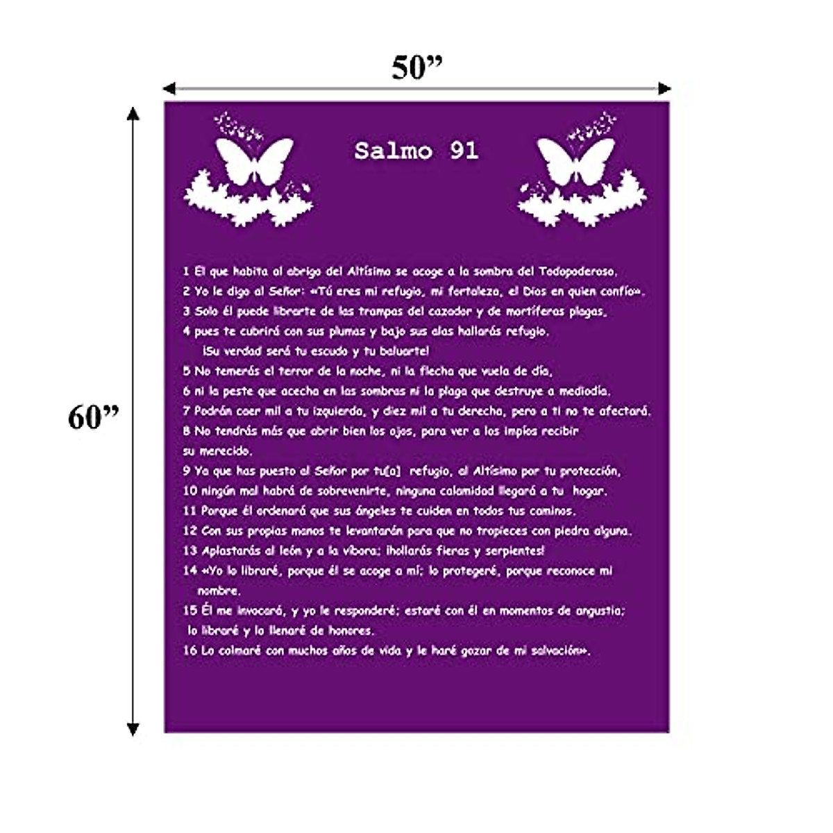 YIVIVEN Salmo 91 En Español Blanket Christian Gifts 50"x60", Religious Throw Blanket, Christian Blankets Plush, Salmo 91 Throw Blanket (Salmo 91) Prayer Blanket Scripture Blanket