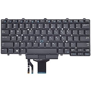 Replacement Backlight Keyboard for Dell Latitude E5450 E5470 E7450 E7470, Latitude 5480 5490 5491 7480 7490 Series Laptop, Latitude E5450 E5470 E7450 E7470 Replacement Keyboard with Pointer US Layout