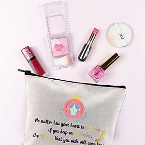 G2TUP Princess Fairy Tale Story Makeup bag Believing The Dream That You Wish Will Come True Carriage Princess Party Cosplay Gifts (Carriage Princess makeup bag)