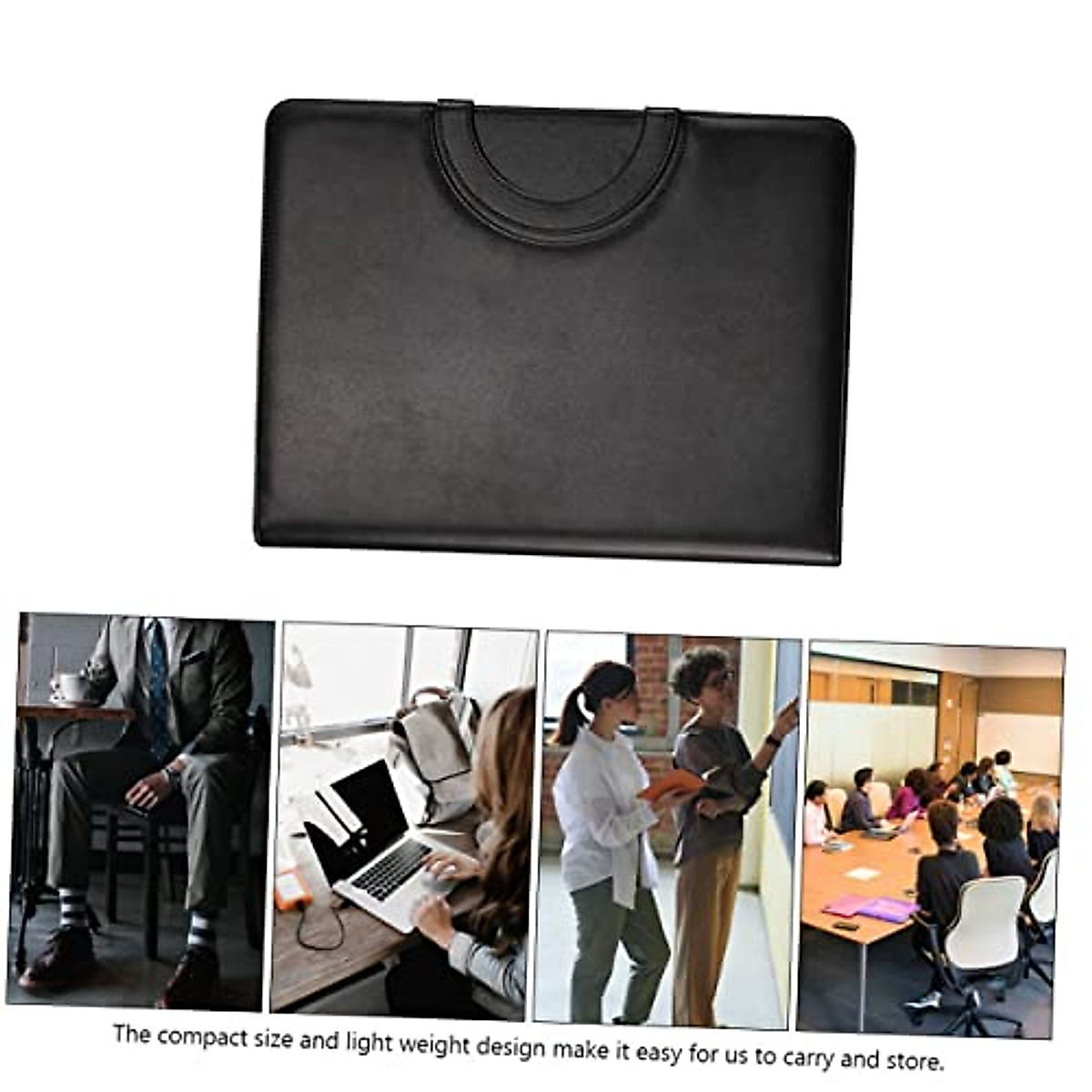 Ciieeo Multifunction Folder Zipper Portfolio Document Storage Pouch Tote Insert Organizer Document Organizer Bags Leather Certificate Bag Zip Binder Canvas Travel Business Book Portable