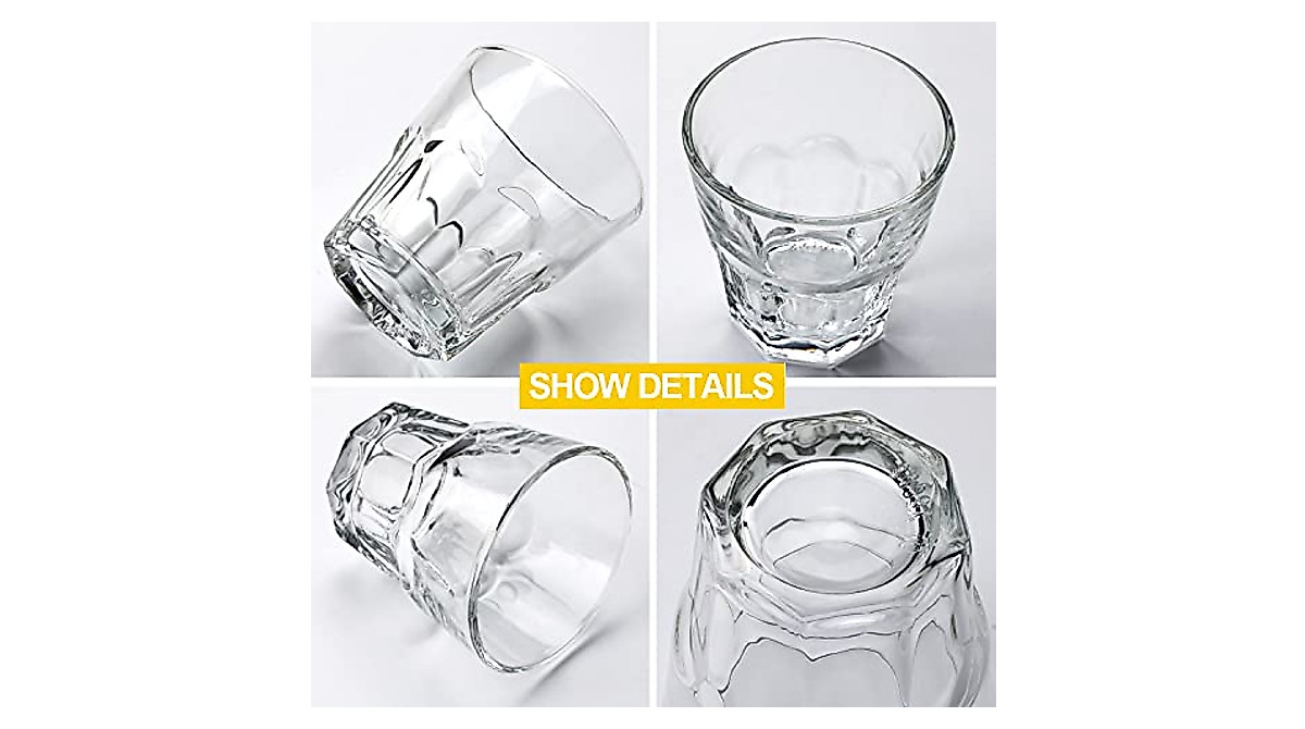 Rock Bar Stackable Beverage Glasses Set of 8 - Durable & Safe Drinkware