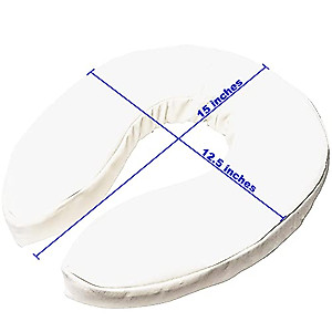 Raised Toilet Seat Cushion, 2" High Padded Comfort Support, Universal Fit, Portable with Adjustable Fastening Straps