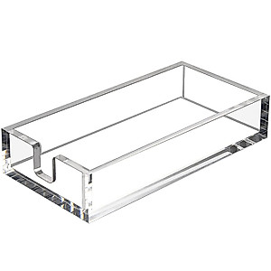 HIIMIEI Acrylic Napkin Holder for Bathroom, Acrylic Guest Towel Holder, Bathroom Napkins Guest Disposable Holder, Hand Towel Tray for Kitchen, Parties, Weddings, Party, Hotel, Restaurant（Clear）