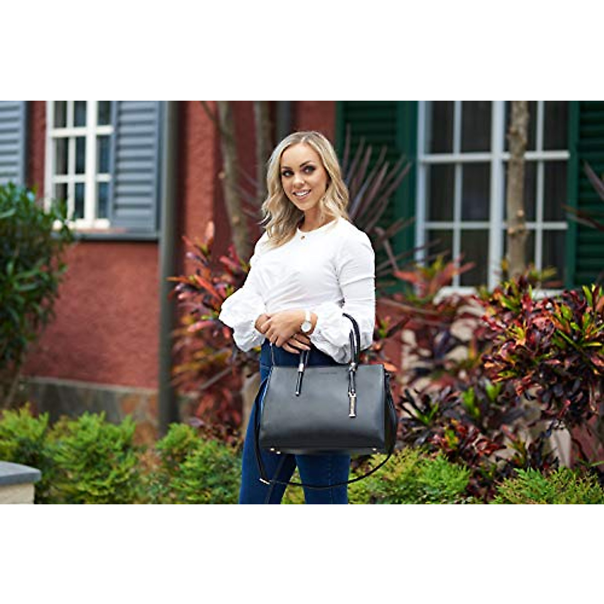 DELANEY LANE - The Bella Handbag - Quality Designer Purse for Women - Detachable Shoulder Strap (Black)