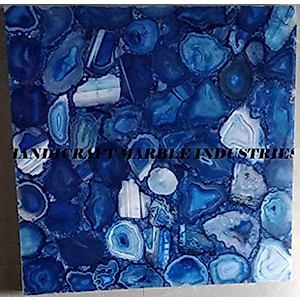 42" Inch Agate Square Dinning Table Top, Natural Agate Table, Square Coffee Table, Blue Agate Table, Square Agate Stone Table Top, Piece Of Conversation, Family Heir Loom