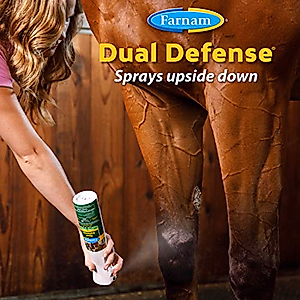 Farnam Dual Defense Insect Repellent for Horse and Rider, Fly Control, 12 Hour Long Lasting Protection, 10 Ounce Non-Aerosol Spray Bottle