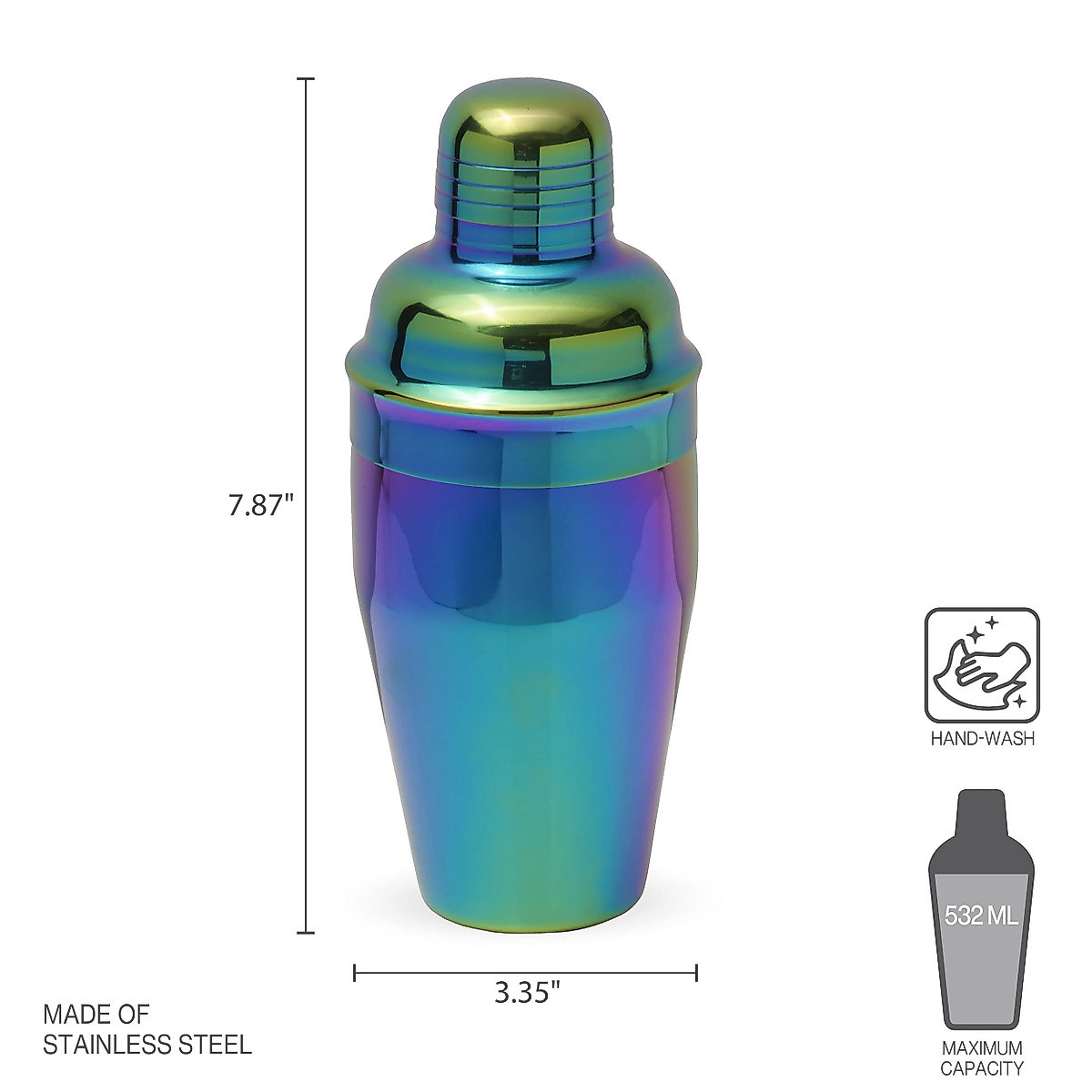 Houdini Cocktail Shaker, 532 mL, Rainbow