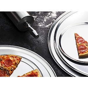 New Star Foodservice | Commercial Aluminum Pizza Tray Pizza Pan Coupe Style (Silver, 14-Inch)