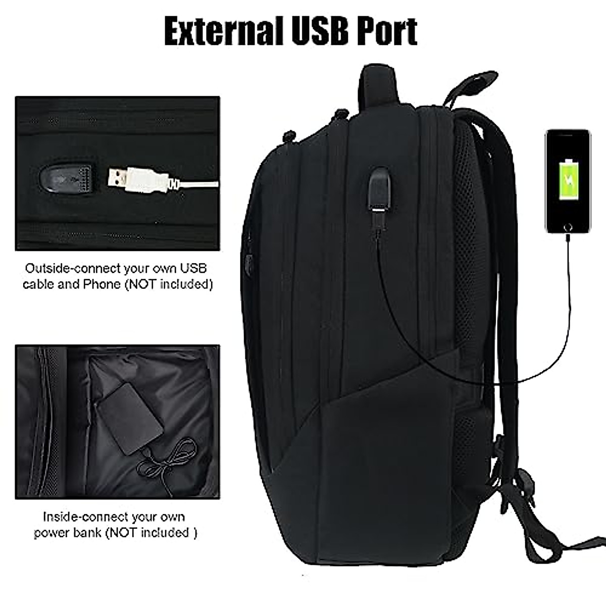 Goloni Travel Laptop Backpack,Business Slim Durable Laptops Travel Backpacks with USB Charging Port,15.6 Inch College Computer Bag for Men Women