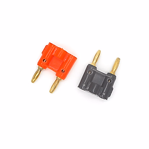 Eightnoo 10 Pack Gold Plated Dual Banana Plug Speaker Connectors Screw Type Dual Tip Banana Plug Clips for Speaker Wires Black+Red