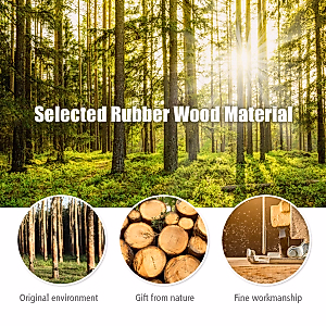 Tangkula Wood Coat Rack Freestanding, Entryway Height Adjustable Coat Stand with 9 Hooks & Stable Tri-Legged Base, Rubber Wood Coat Tree Hall Tree Coat Hanger Stand for Home Office Hall Entryway