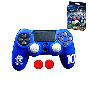 Subsonic Playstation 4 Customization Kit/Silicone Controller Cover PS4/PS4 Slim/PS4 Pro with Grips for Joysticks/Soccer Edition 2018 Blue France and Japan