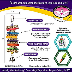 Super Bird Creations SB1095 Seagrass Wafers Bird Toy, Medium Bird Size, 9" x 2.5" x 1.5"