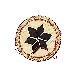 CraftCurl Bamboo Rice Steamer serving Basket kratip Container Handmade Kitchen Decor Elephant Design Handwoven use for serving Sticky Rice in Thai Thailand Laos Asian cuisine(Small size 5 inches)