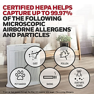 Honeywell HPA304 HEPA Air Purifier for Extra Large Rooms - Microscopic Airborne Allergen+ Dust Reducer, Cleans Up To 2250 Sq Ft in 1 Hour - Wildfire/Smoke, Pollen, Pet Dander – White