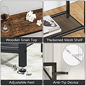 MAHANCRIS Sofa Table with Power Outlet, 43.7" Console Table with USB Ports, Behind Couch Table, Entryway Table for Living Room, Hallway, Foyer, Metal Frame, Adjustable Feet, Rustic Brown CTHR11E01Z1