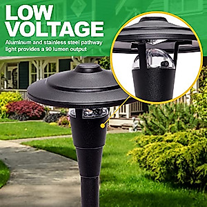 GreenLighting Low Voltage Outdoor Lights - Modern Skyline Path Stake Lights - Walkway Lights, Garden and Lawn Lights - Includes Transformer, Control Box and Landscape Wire (8 Pack)
