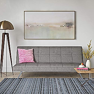 Majnesvon Convertible Folding Futon Sofa Bed,Modern Fabric Sleeper Couch Bed,Recliner Sofa with Chrome Legs for Living Room Dorms Apartment Office Grey