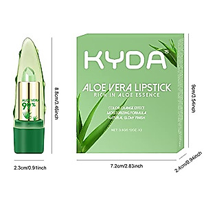 Ownest 3 Pcs Aloe Vera Lipstick, Magic Temperature Color Change Lipstick Lip Blam Moisturizing Long Lasting Lip Makeup, update packing Beauty