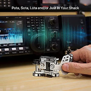 Putikeeg Mini Key Morse Radio HAM Send Telegram Double Paddle Morse Code Key with Stainless Steel Body Three Neodymium Magnets Base Silver