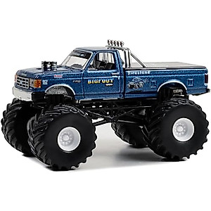 1987 F-250 Monster Truck Blue Metallic Bigfoot #3" "Kings of Crunch Series 13 1/64 Diecast Model Car by Greenlight 49130D