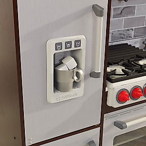 KidKraft Uptown Elite Espresso Play Kitchen with EZ Kraft Assembly™, Lights and Sounds, Working Ice Maker and Click and Turn Knobs, Gift for Ages 3+
