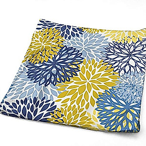 MSGUIDE Blue Yellow Navy Chrysanthemum Flowers Hand Towels for Bathroom Clearance Decor Face Towels Microfiber Towels Soft Fingertip Towel for Gym Yoga Spa Pool Sport Hotel