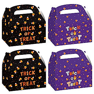 16 Pcs Halloween Treat Boxes Trick or Treat Party Favor Boxes Corn Candy Gift Goodie Boxes for DIY Crafts Halloween Holiday Birthday Party Cookies Supplies