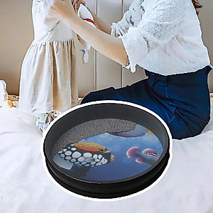 Yibuy Sound Drum Percussion Wave Bead Ocean Hand Drum with Hardwood Sea Drum Musical Instrument Percussion 253mm/9.96inch (Diameter) for Party