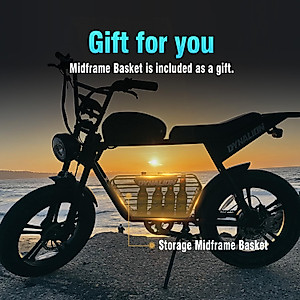 20'' Fat Tire Electric Bike for Adults 32 Mph 60 Miles, Ebike 1500w/48v/16ah with Removable Battery, 2 Person E Bike with Long Saddle, Retro Motorcycle Design E-Bike with Large Display - Orange…