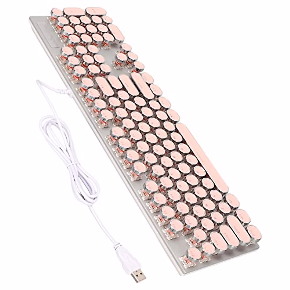 LBEC Mechanical Keyboard, ABS Material Mechanical Gaming Keyboard 104 Keys Typewriter Style Ergonomic Design (Red Switch)