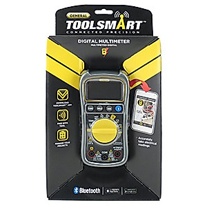 General Tools TS04 ToolSmart Bluetooth Connected Digital Multimeter, Auto-Ranging with NCV Detector, CAT III 600V Safety Rated