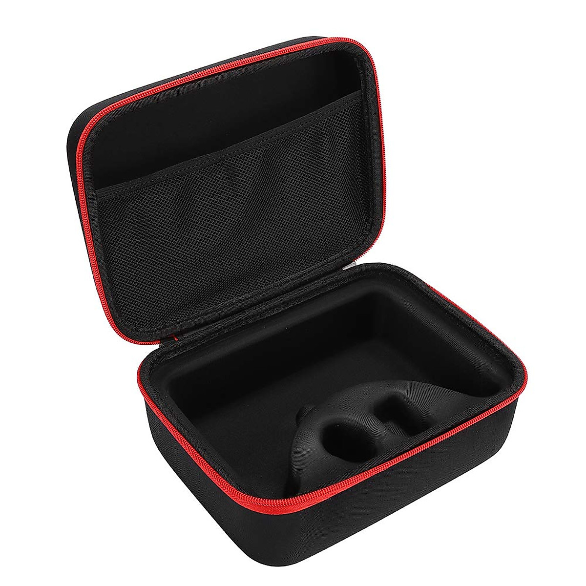 Hopcd VR Gaming Headset Carrying Case Nylon Hard Travel Case for Oculus Go VR Headset Protective/Collection Bag, with A Pocket for VR Controller(Black Red)