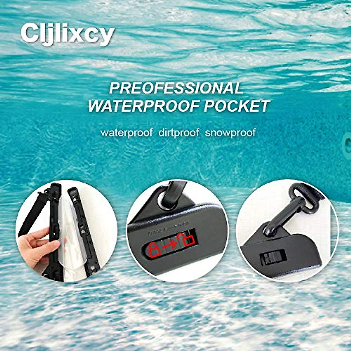 Cljlixcy Universal iPad Waterproof Bag Case Touch Sensitive Dry Bag with Lanyard Waterproof Bag Case for iPad 8th/7th/6th/5th/4th Generation 10.5/10.2/9.7/10.2 ipad Mini case