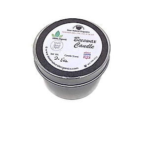 BearNaturalOrganics Handmade 100% Raw Pure Natural Eco friendly Organic Beeswax Tin Candle 2.5 oz Travel size Emergency candle