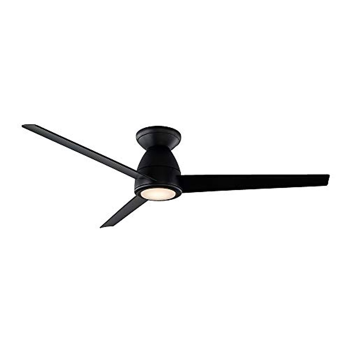 Tip Top Smart Indoor and Outdoor 3-Blade Flush Mount Ceiling Fan 52in Matte Black with 3000K LED Light Kit and Remote Control works with Alexa, Google Assistant, Samsung Things, and iOS or Android App