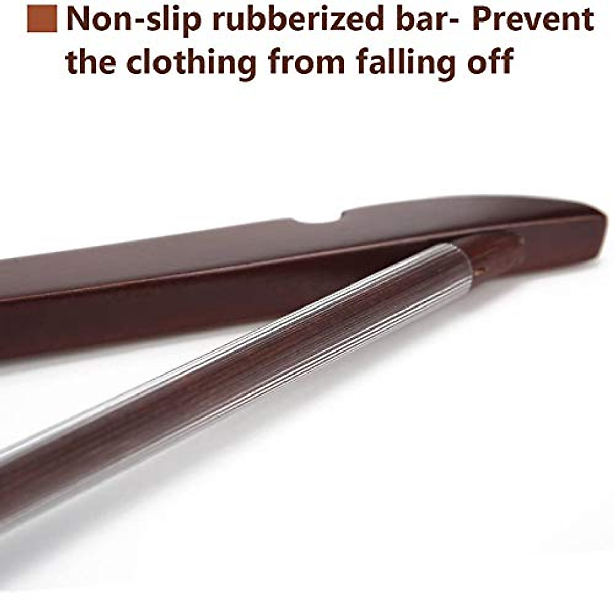 JS HANGER Multifunctional High Grade Solid Wooden Suit Hangers, Coat Hangers, Walnut Finish, 20-Pack