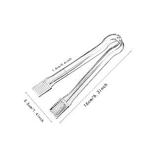 HQLESHUI 10 Pieces Plastic Serving Tongs Mini Kitchen Tongs Kitchen Tongs Utility and 10 Pieces Plastic Kitchen Scoops Clear Ice Scoop Mini Clear Buffet Scoop for Candy Dessert Buffet Ice