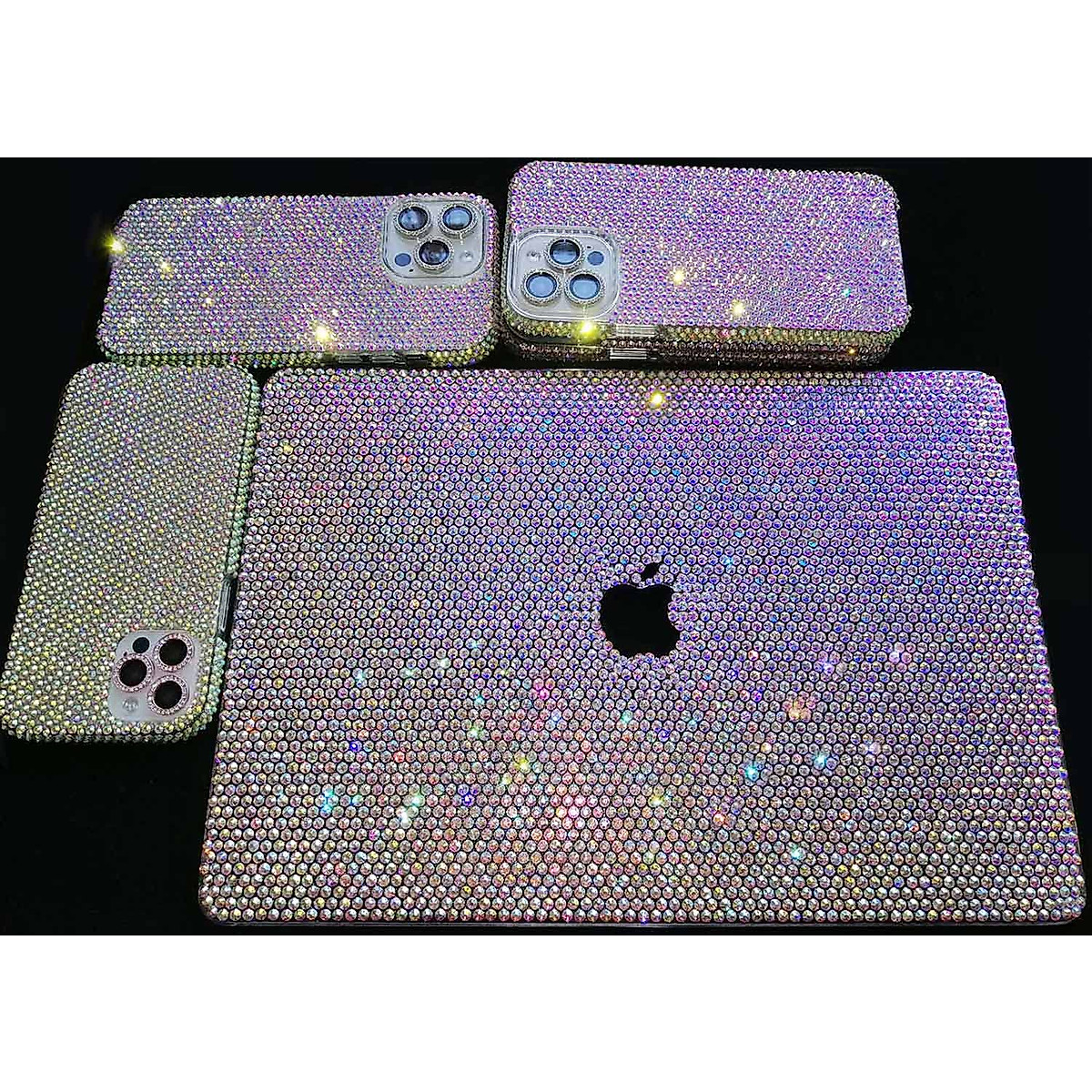 Teazgopx Bling Rhinestone MacBook Air 11 inch Case (Models:A1370 A1465),3D Glitter Sparkle Diamond Case Fashion Luxury Shiny Crystal Hard Shell for Womens Girls