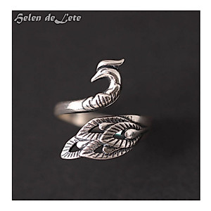 Helen de Lete Vintage Phoenix Wonder Bird 925 Sterling Silver Adjutable Ring