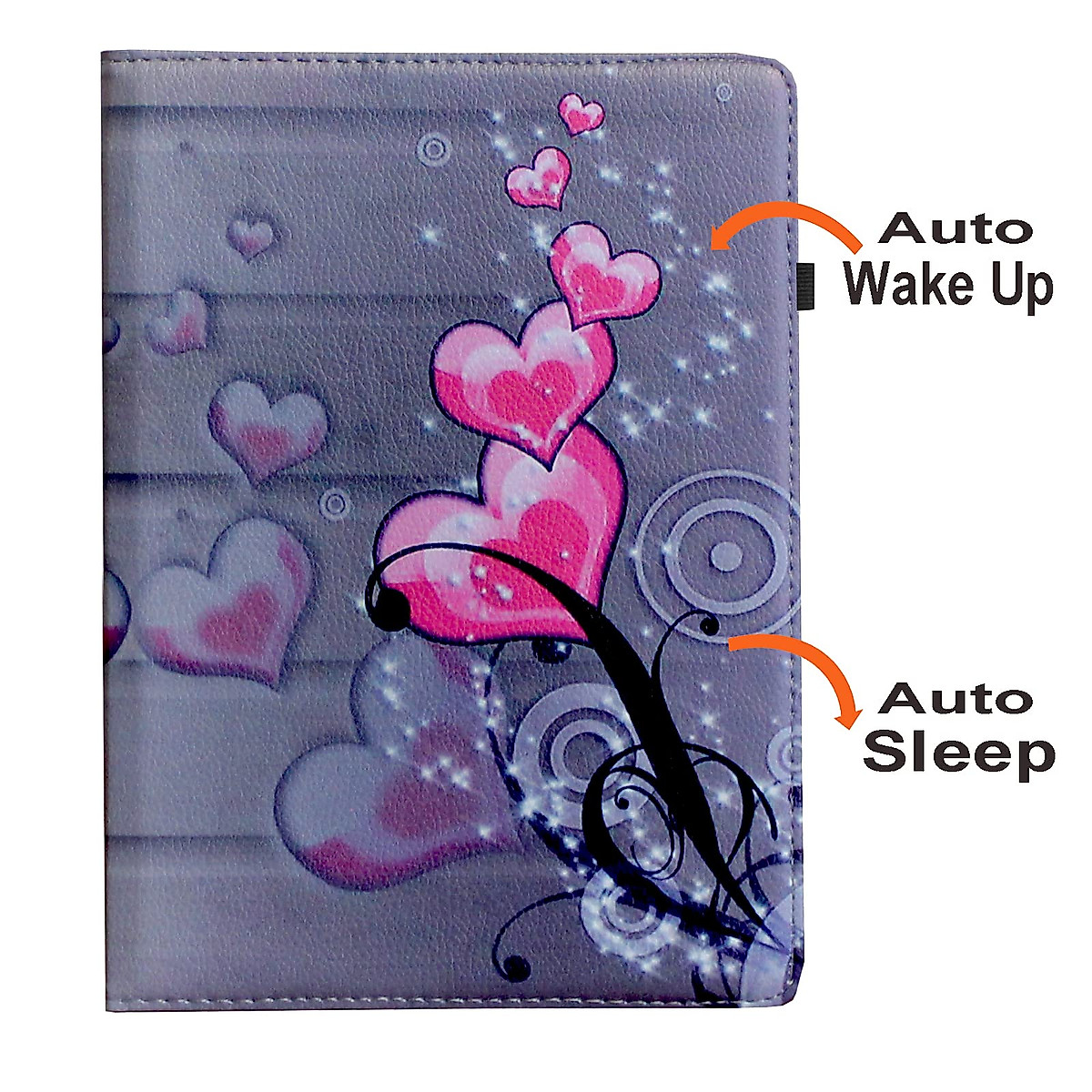 JYtrend Case for iPad 10.2 inch, for iPad 9th 8th 7th Generation, Rotating Stand Smart Magnetic Auto Wake Up/Sleep Cover for A2602 A2603 A2604 A2605 MK2L3LL/A MK2P3LL/A MK673LL/A (Heart Flower)