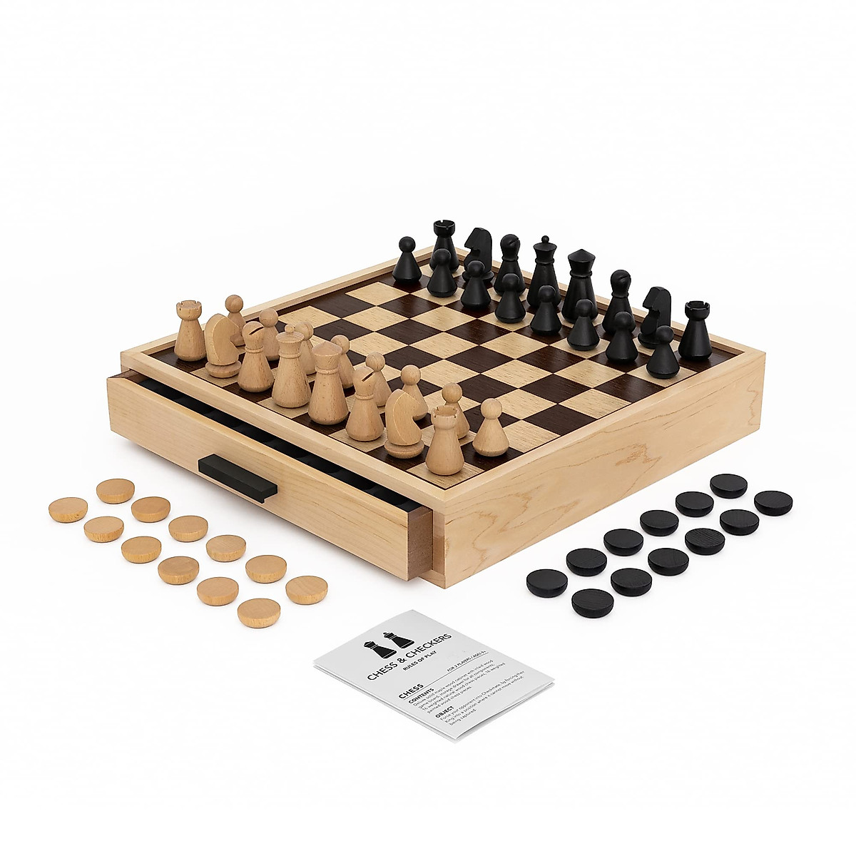 WS Game Company Chess and Checkers Maple Luxe Edition